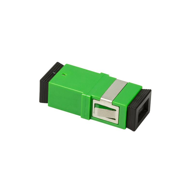 Fibre optic SC/APC to SC/APC duplex coupler, without flange, with laser ...
