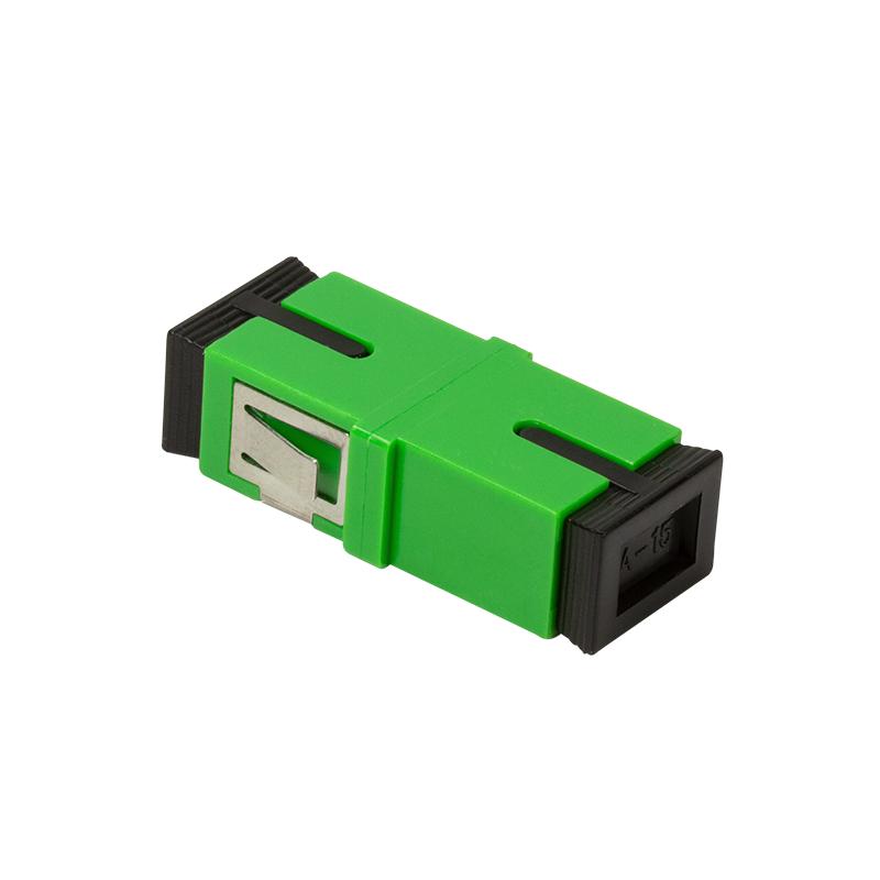 Fibre optic SC/APC to SC/APC duplex coupler, without flange, with laser ...
