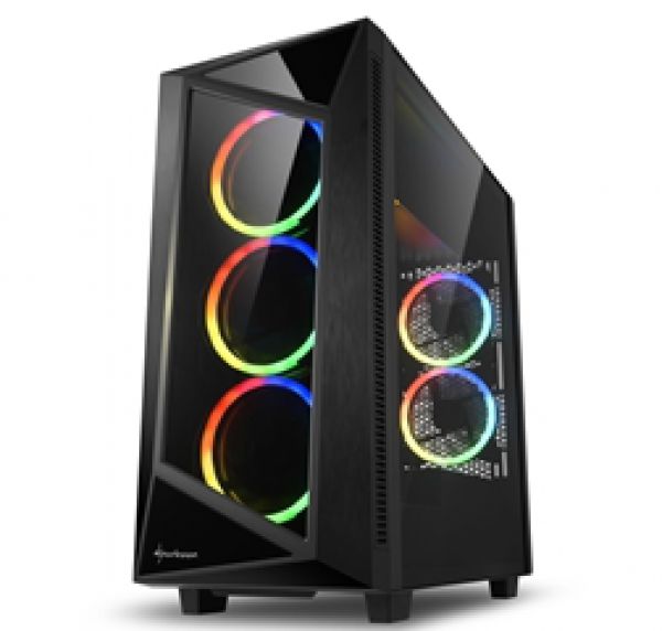 SHARKOON PC CHASSIS REV200, MIDI TOWER ATX, BLACK, W/O PSU, 3x12CM ...