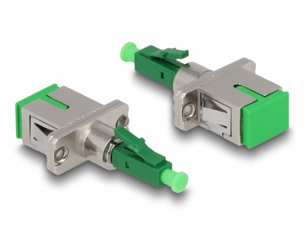 Optical Fiber Hybrid Coupler LC Simplex male to SC Simplex female green ...