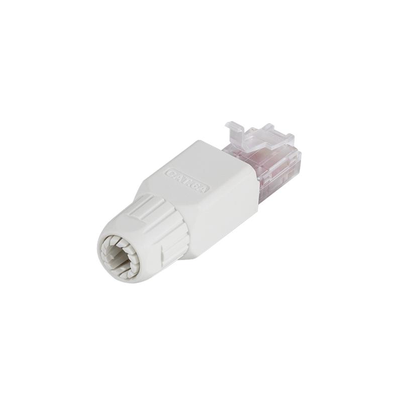 Field assembly Cat.6A RJ45 plug, toolless termination, one-piece type ...