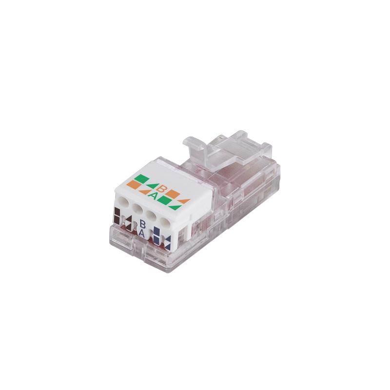 Field assembly Cat.6A RJ45 plug, toolless termination, one-piece type ...